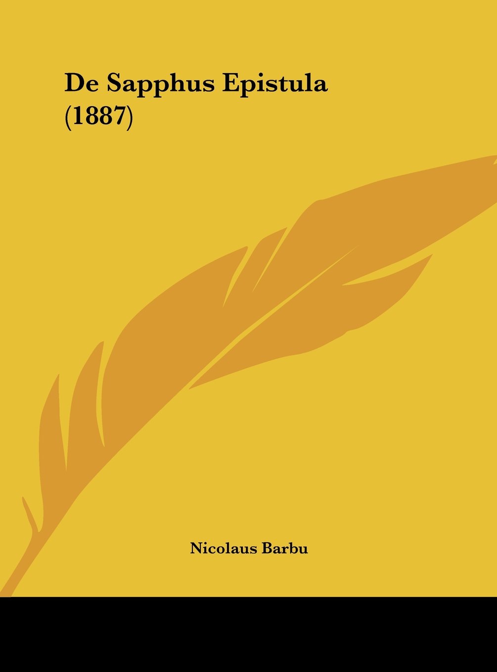 De Sapphus Epistula (1887) (Latin Edition): Barbu, Nicolaus ...