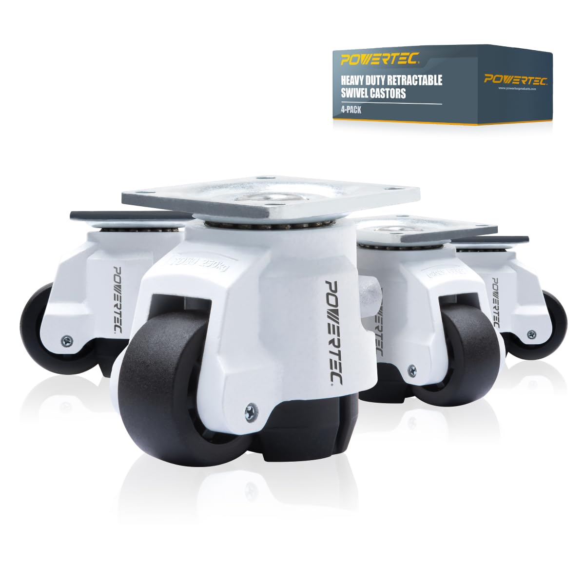 POWERTEC 17300 2-Inch Leveling Casters Set of 4 | Heavy Duty with ...