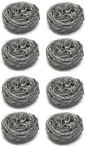 Stainless Steel Big Scrub Pad (Silver, Set of 8) : Amazon.in: Home ...