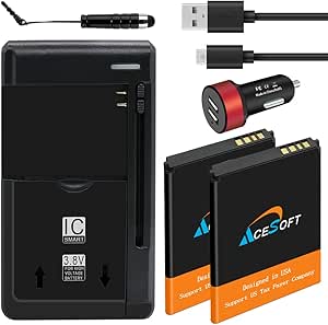 Amazon.com: Long Endurance 2X 1600mAh Standard Battery Fast Charging ...