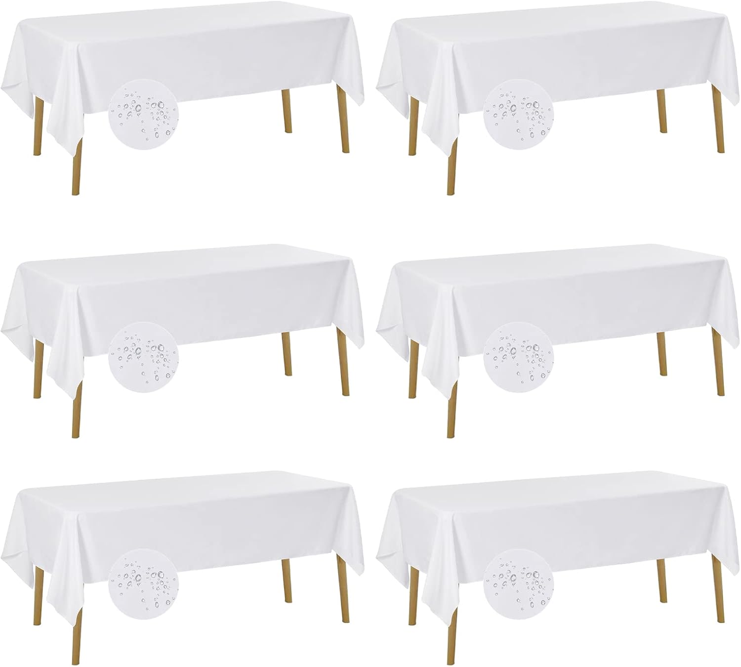 Amazon.com: Fokitut 6 Pack Waterproof Rectangle Tablecloth, 60x102 Inch ...