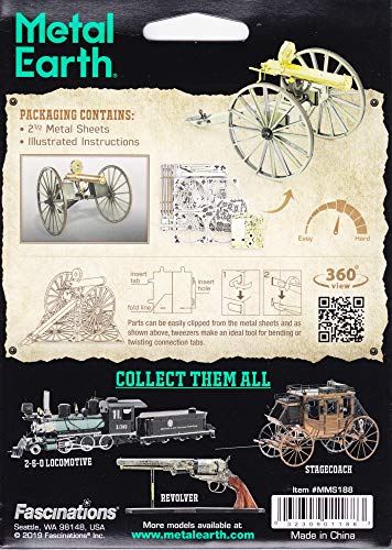 Fascinations Metal Earth Wild West Gatling Gun 3D Metal Model Kit ...