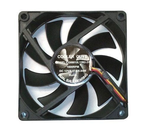 Amazon.com: Coolerguys 80x80x15mm 12v Fan 3 pin CG08015L12B2-3Y ...
