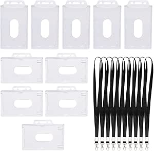 10 Pièces Porte Badge Tour de Cou Porte Carte avec Cordon Badge Collier ...