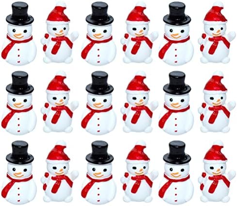 Amazon.com: LUOZZY 40pcs Mini Snowman Figurines with Hat - Resin ...