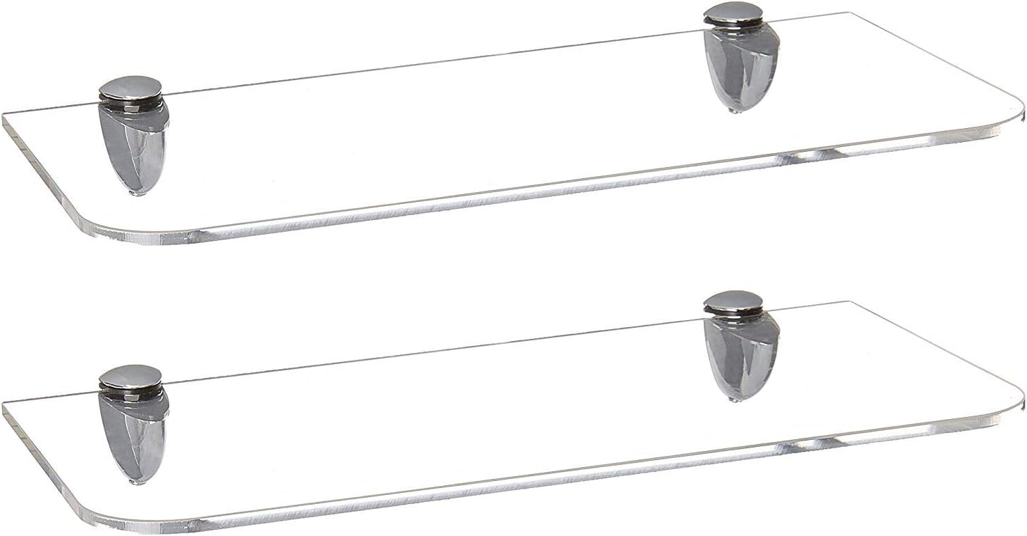 Amazon.com: Jusalpha 2 Pack of Acrylic Glass Wall Mounted Floating ...