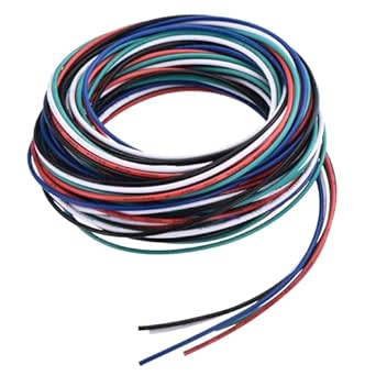 Amazon | uxcell 24ゲージPVCフックアップワイヤー3.0m/10ft 24AW G柔軟な電線 UL1007 ティンメッキ銅線 5色 1.5mm径 モデル航空機電気機器内部接続 ...