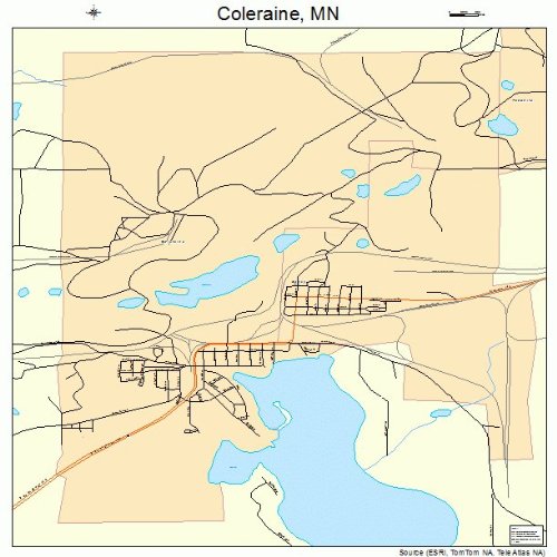 Large Street & Road Map of Coleraine, Minnesota MN - Printed poster ...