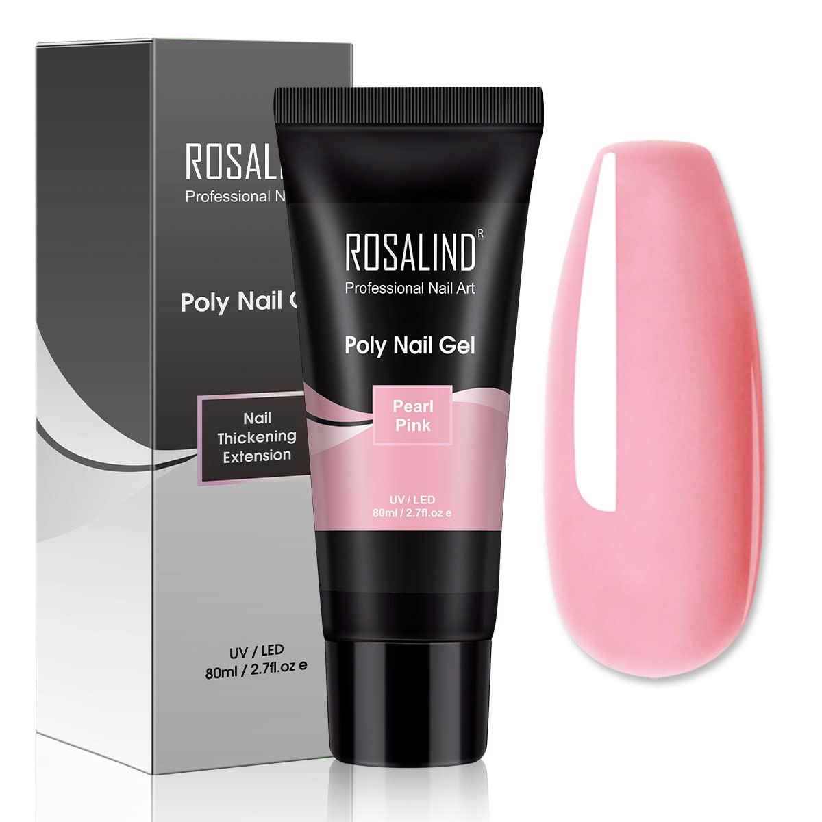Amazon.com : Pearl Pink Poly Extension Gel, ROSALIND 80ml Pink Poly ...