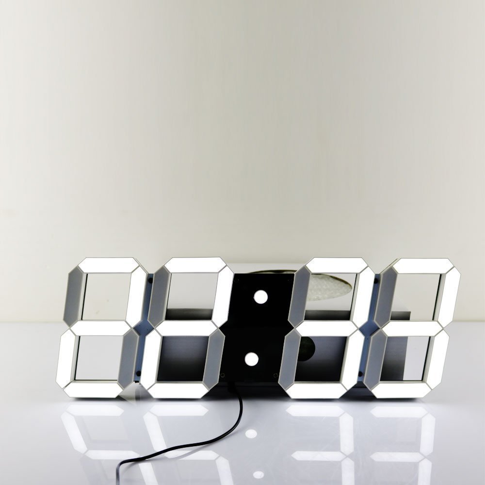 Redlution Large LED Digital Wall Clock 3D Design Jumbo Larger Numbers ...