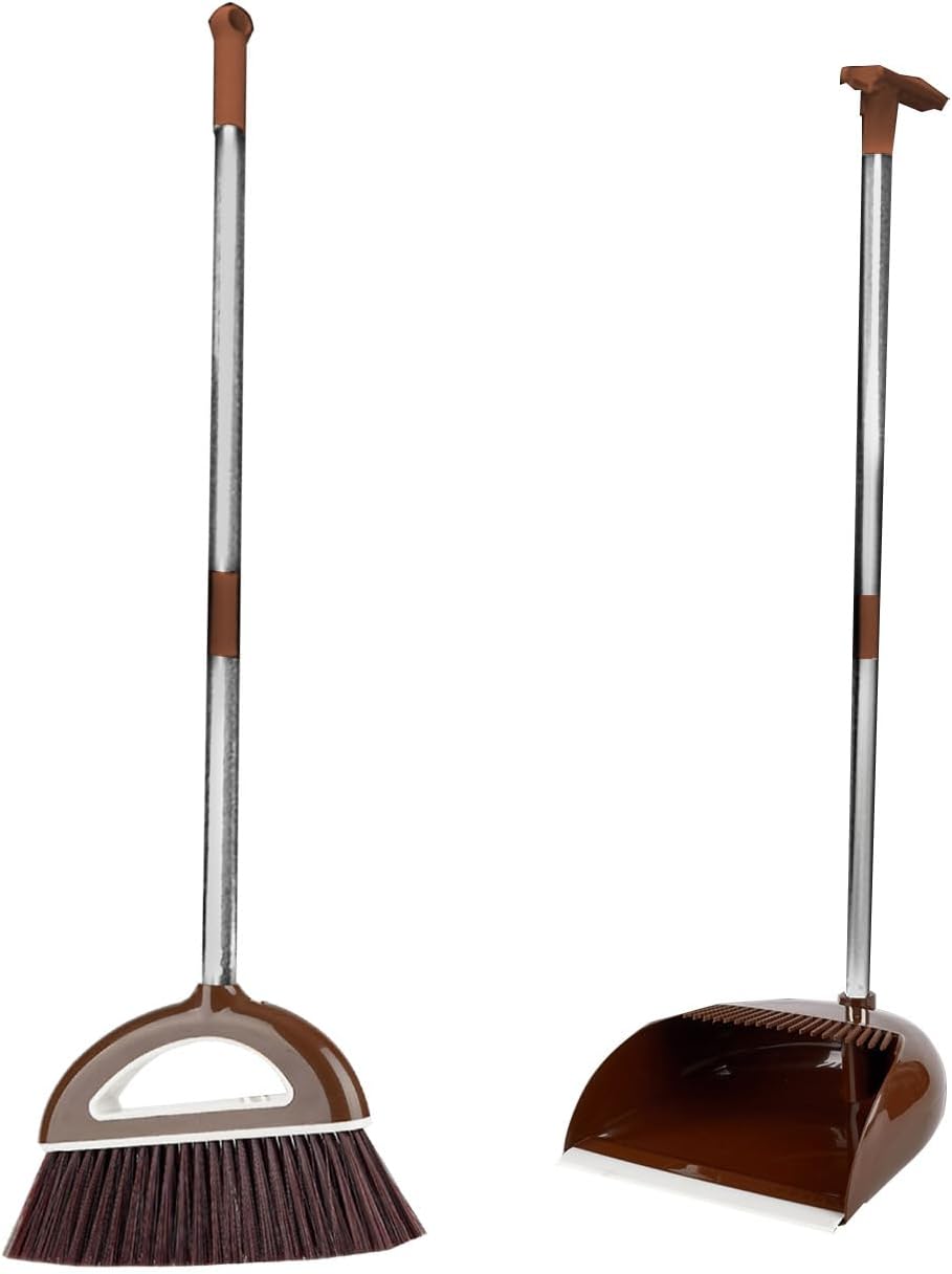 Amazon.com: Long Handle Broom and Dustpan Set with 39.5" Squeegee Broom ...