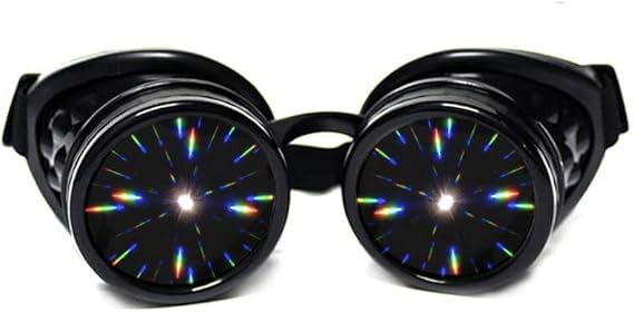 Amazon.com: GloFX Black Padded Diffraction Goggles, Tinted Lenses ...