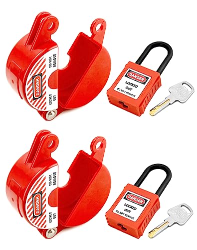 Buy QWORK Rotating Gate Valve Lockout, 2 Set Gate Valve Lockout and ...