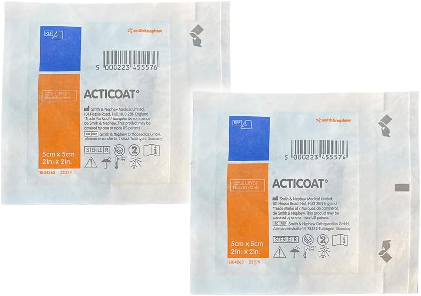 Acticoat 5 x 5 cm Antimicrobial Wound Dressing 2 Pieces … : Amazon.in ...