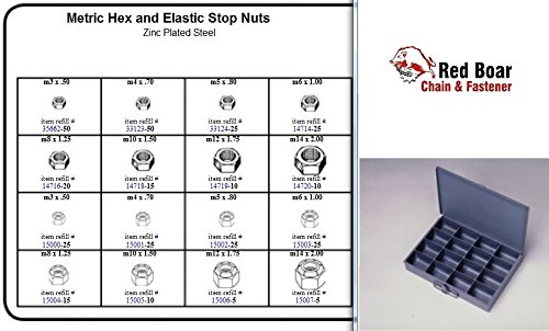 Metric Hex and Elastic Stop Nuts (Zinc Plated Steel) in 16 Hole Metal ...