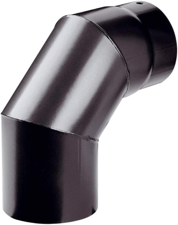 5" inch 90 Degree Elbow x 125mm Diameter StoveMaestro Black Stove Flue ...
