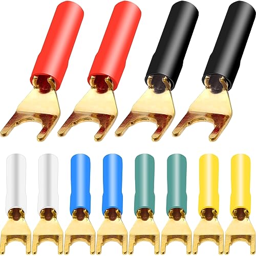 Xiatiaosann Spade Fork Terminal Copper Connector for Speaker Wire Cable ...