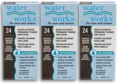 Amazon.com : Water Works Hair Color Powder, Medium Brown – Permanent ...