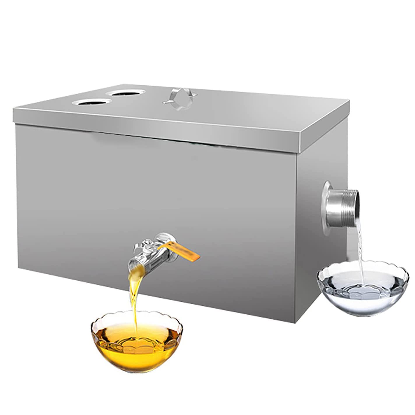 Buy BAODAL Stainless Steel Grease Trap, Top Inlet Commercial Grease ...