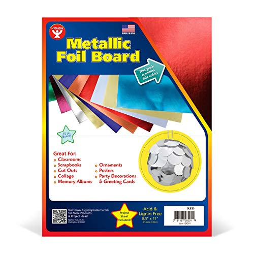 Snapklik.com : Red Metallic Foil Board Stock Sheets, Arts & Crafts ...