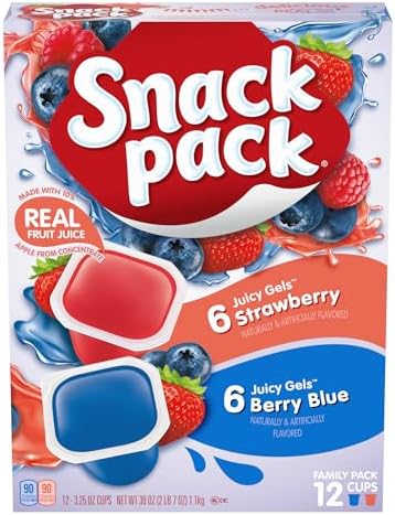 Amazon.com: Snack Pack Strawberry & Berry Blue Flavored Juicy Gels ...