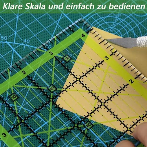 2 Pcs Quilting Rulers, Double Colour Grid Lines, Square Quilting Rulers ...