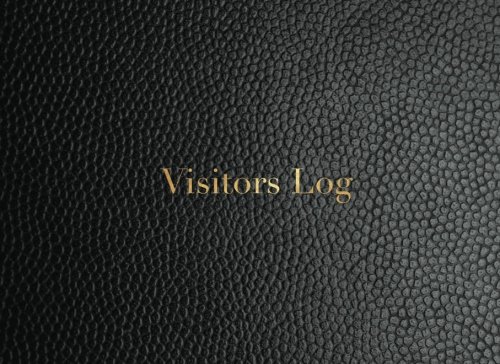 Visitors Book: Black Leather Look | Simplistic sign in register for ...