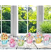 Amazon.com : 6 Pieces Spring Wood Block Signs, Free Standing Farmhouse ...