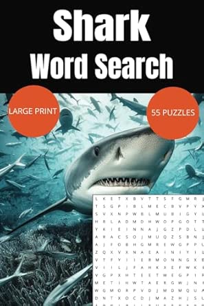 Shark Word Search Book: A Shark Themed Word Find Puzzle for Adults ...