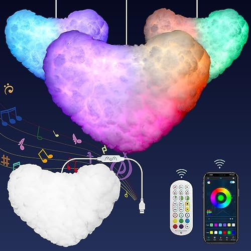 Amazon.com: LUYOEXT Cloud Heart Led DIY Lights for Bedroom,Multicolor ...