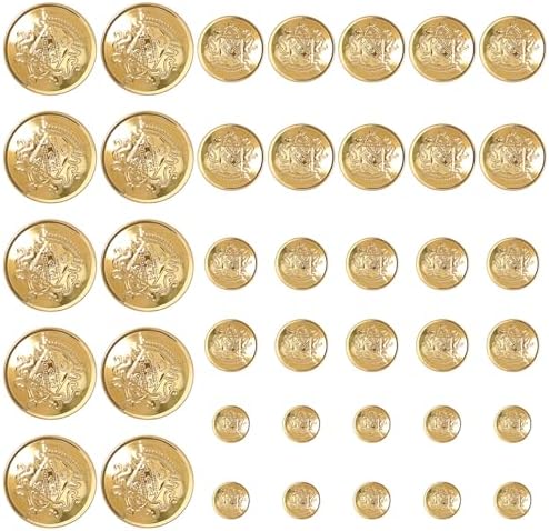 Ouligay 24Pcs Gold Buttons, Gold Metal Button Set Vintage for Blazer ...