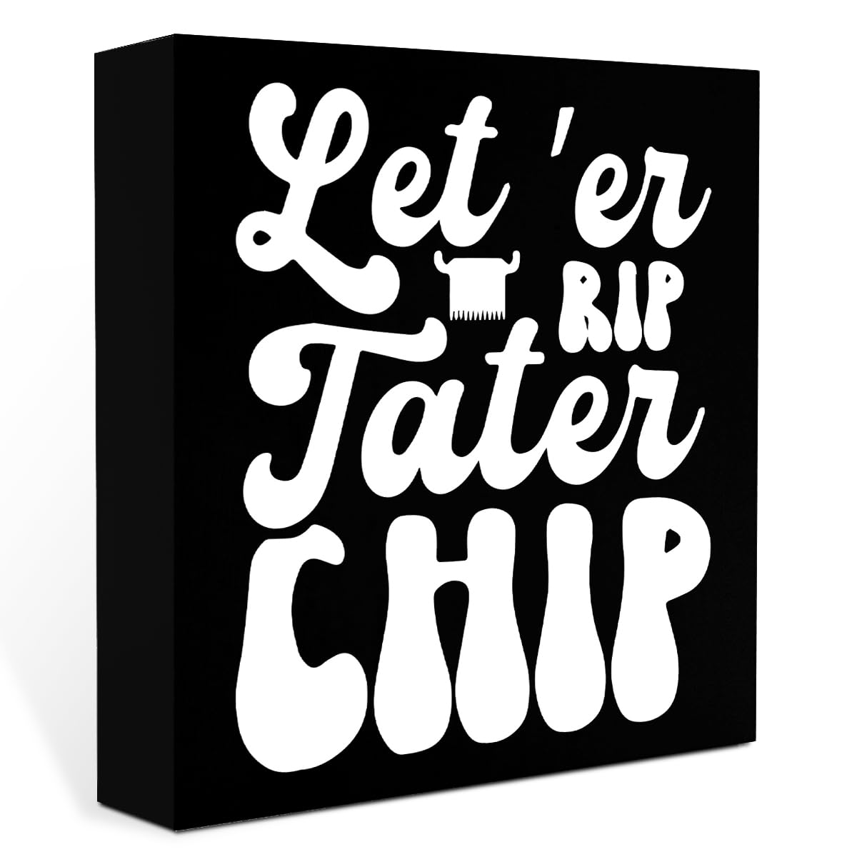Funny Bathroom Decor Let'er Rip Tater Chip Bathroom Wood Sign Guest ...