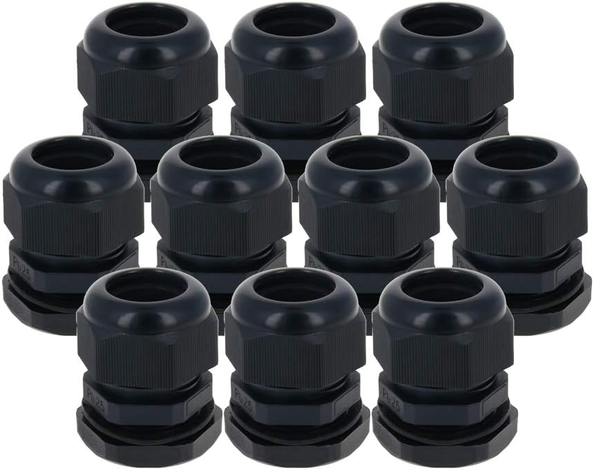 10Pcs Plastic PG25 Cable Gland Waterproof Cable Glands Joints ...
