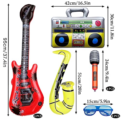 14 Pieces Inflatable Musical Instruments, Inflatable Guitar Saxophone ...