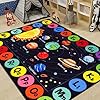 Amazon.com: AKASISRUG Kids Rug Outer Space Carpet for Playroom, ABC ...