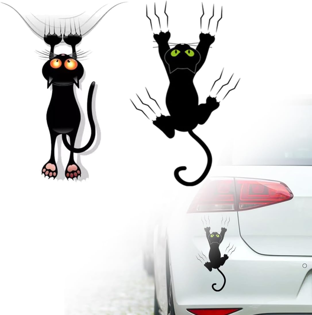 VOSAREA Autoaufkleber Katze Schwarz, Lustige Autoaufkleber Tiere Katze ...