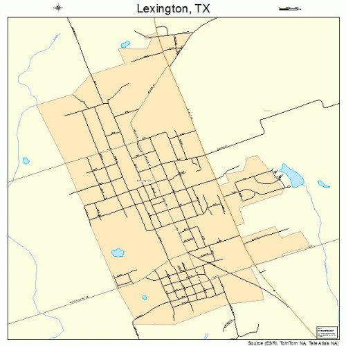 Large Street & Road Map of Lexington, Texas TX - Printed poster size ...