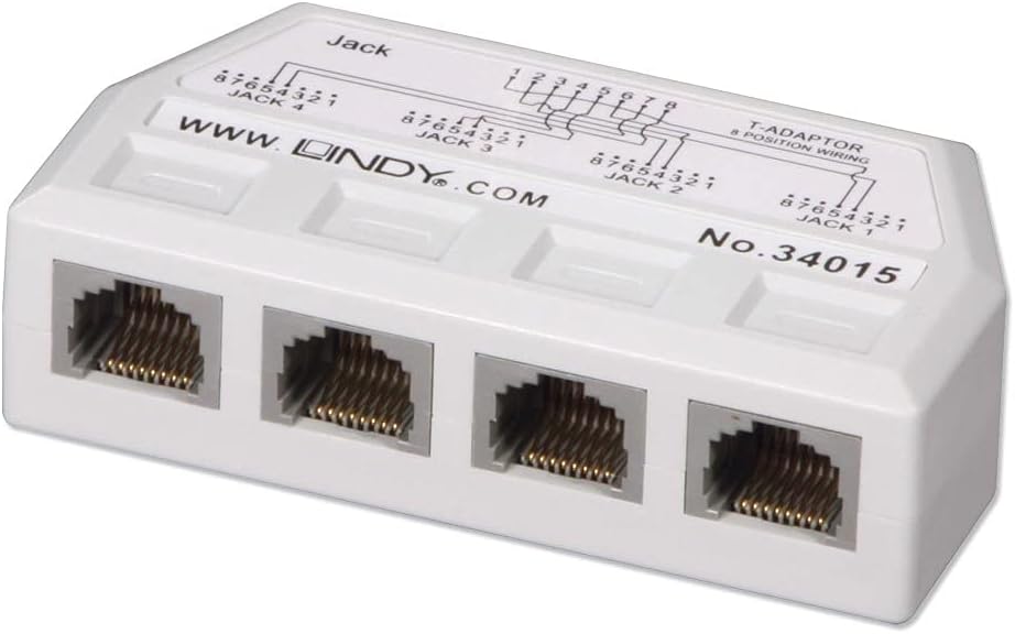 Amazon.com: Lindy UTP/RJ45 Port Multiplier, 4 x Voice/Token Ring to 1 ...