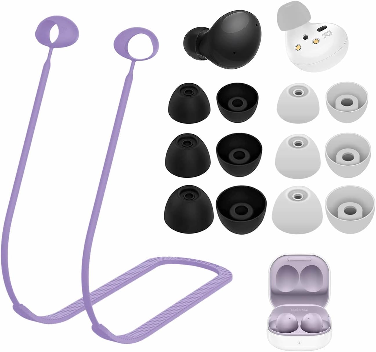Amazon.com: IiEXCEL Strap Ear Tips Kit for Galaxy Buds 2 SM-R177, Anti ...
