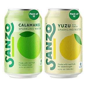 Amazon.com: Sanzo Flavored Sparkling Water Bundle - 12-Pack of Calamansi (Lime), and Yuzu (Lemon ...