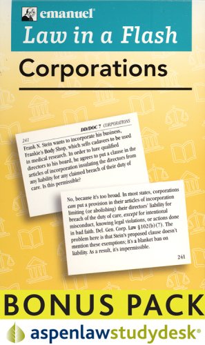 Law in a Flash Corporations: AspenLaw Studydesk Bonus Pack (Flash Card ...