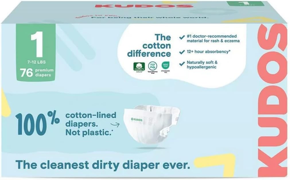 Amazon.com: Kudos Chlorine Free Premium Diapers, 100% Cotton-Lined ...