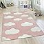 Amazon.com: Modern Kids Rug with Clouds in Pink Pastel for Nursery ...