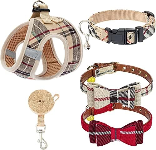 Amazon.com : PUPTECK Adjustable Pet Harness Leash with 3 Packs Collars Set : Pet Supplies