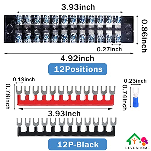 Snapklik.com : Terminal Blocks 12 Position 62PCS Set, Screw Terminal Block