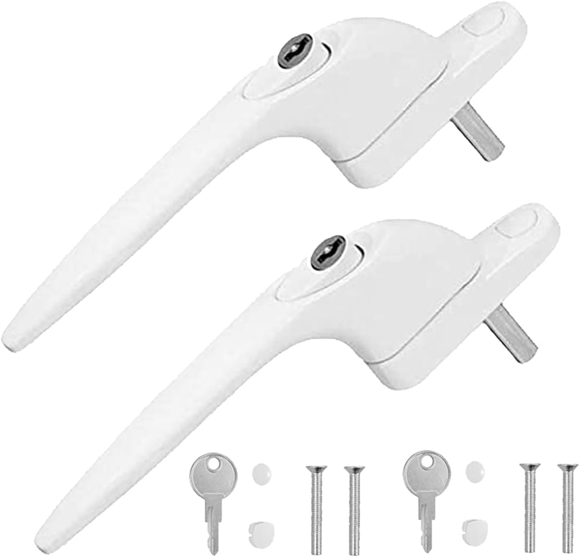 UPVC Window Handle WODSTA 2PCS Lockable Window Handle Aluminum White ...