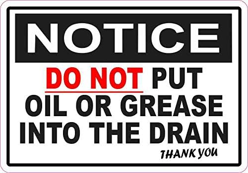 Amazon.com: StickerTalk Do Not Put Oil or Grease into Drain Vinyl ...