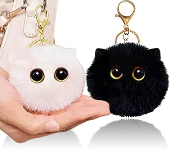 Amazon.com: Aibelifam 2pcs Black Cat Keychain Gifts for Cat Lovers ...