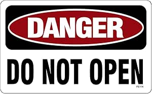 Amazon.com: Reflective Danger Do Not Open Stickers - SMALL 2.5 in x 1.5 ...