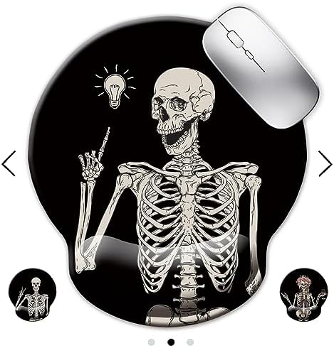 Amazon.com: Skeleton Skull Round Mouse Pad, Cute Funny Mousepad for ...